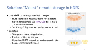 HDFS Tiered Storage: Mounting Object Stores in HDFS | PPTX