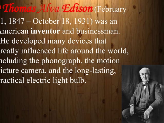Thomas Edison ppt | PPT | Free Download