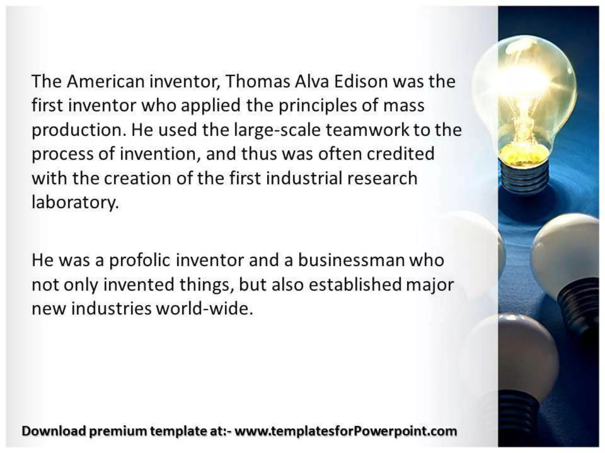 Thomas edison PowerPoint Template | PPTX