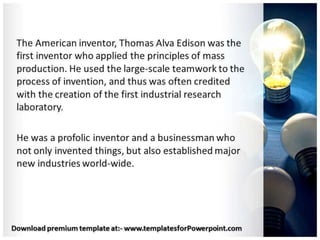 Thomas edison PowerPoint Template | PPTX