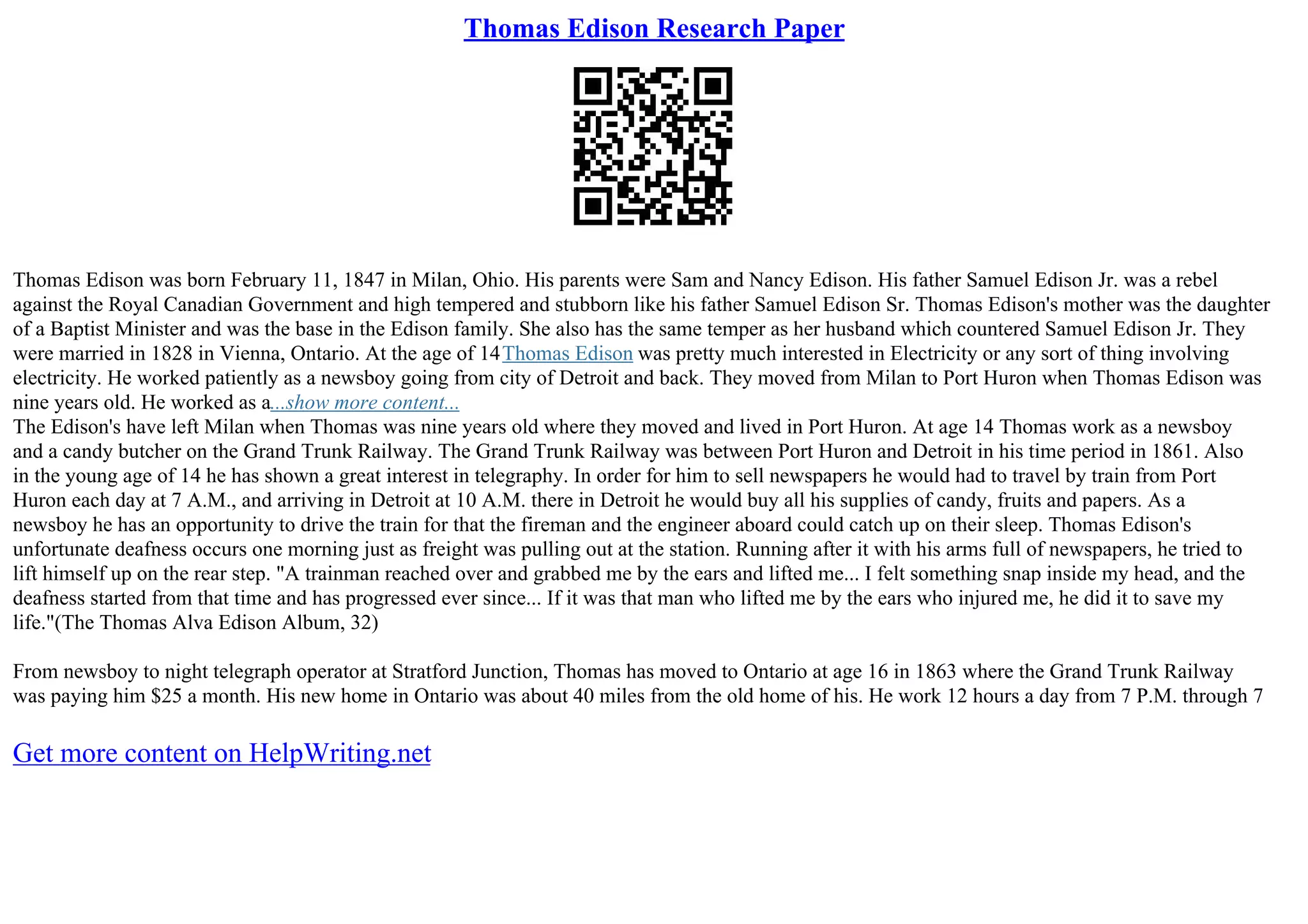 Thomas Edison Edison | PDF | Science