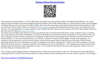 Thomas Edison Edison | PDF | Science