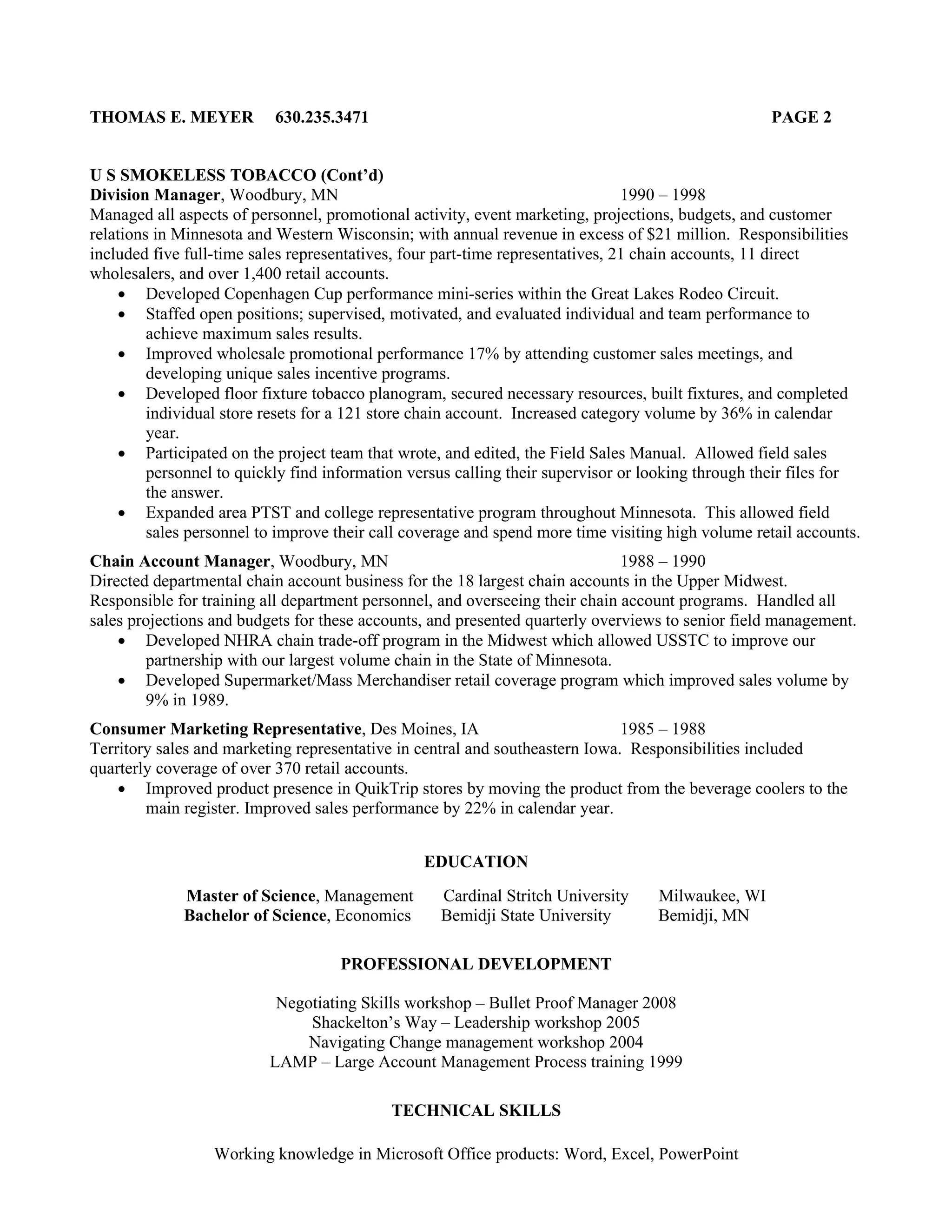 Thomas E Meyer Resume Linked In Version | DOC