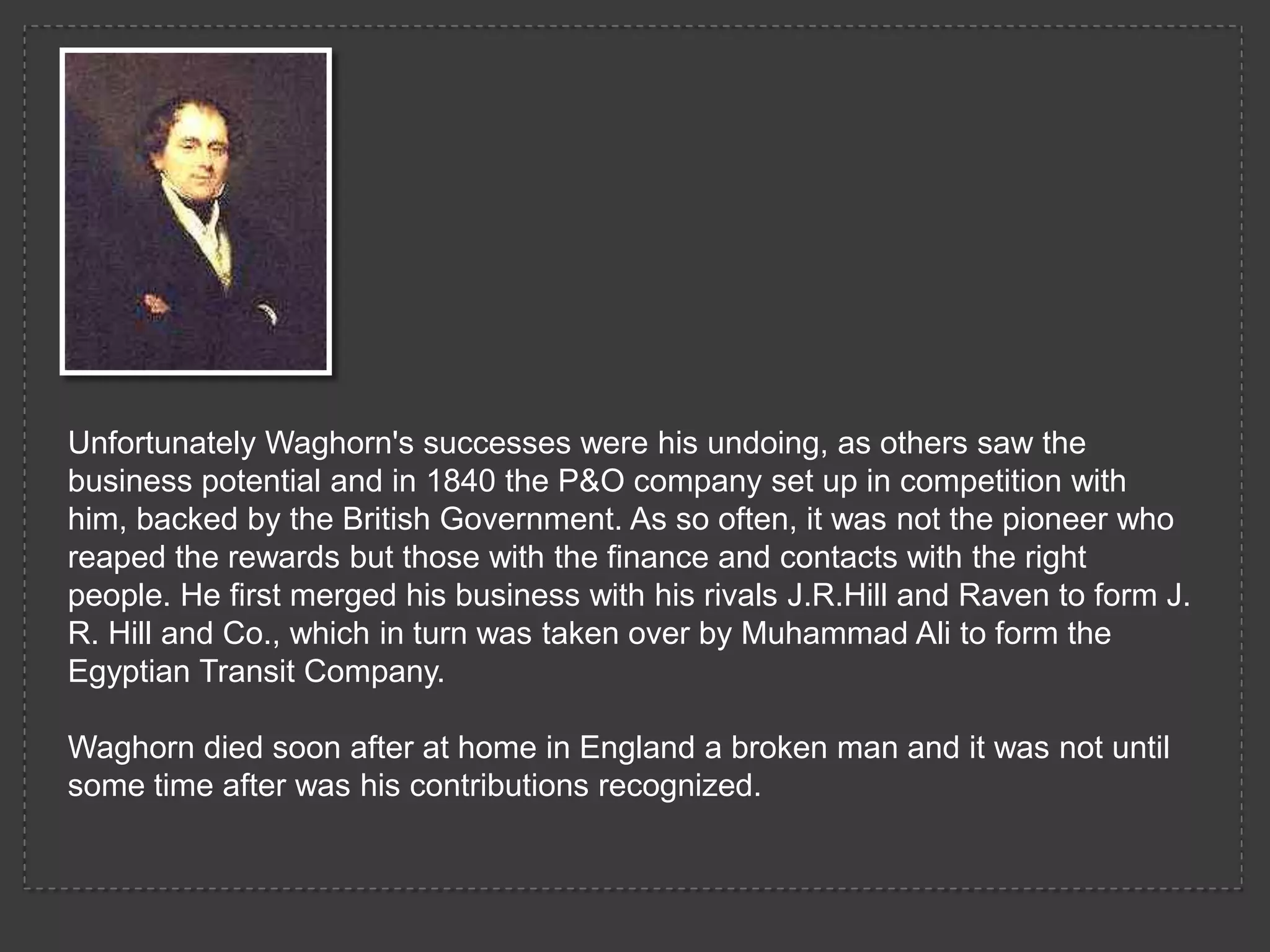 Thomas fletcher waghorn (1800 1850) | PPTX