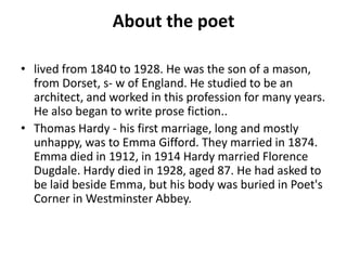 Thomas hardy | PPTX | Poetry | Books and Literature