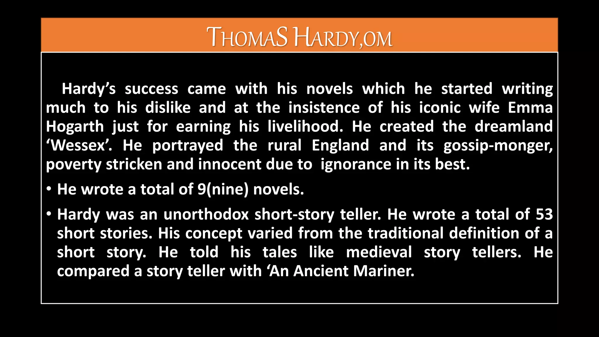 Thomas hardy | PPT