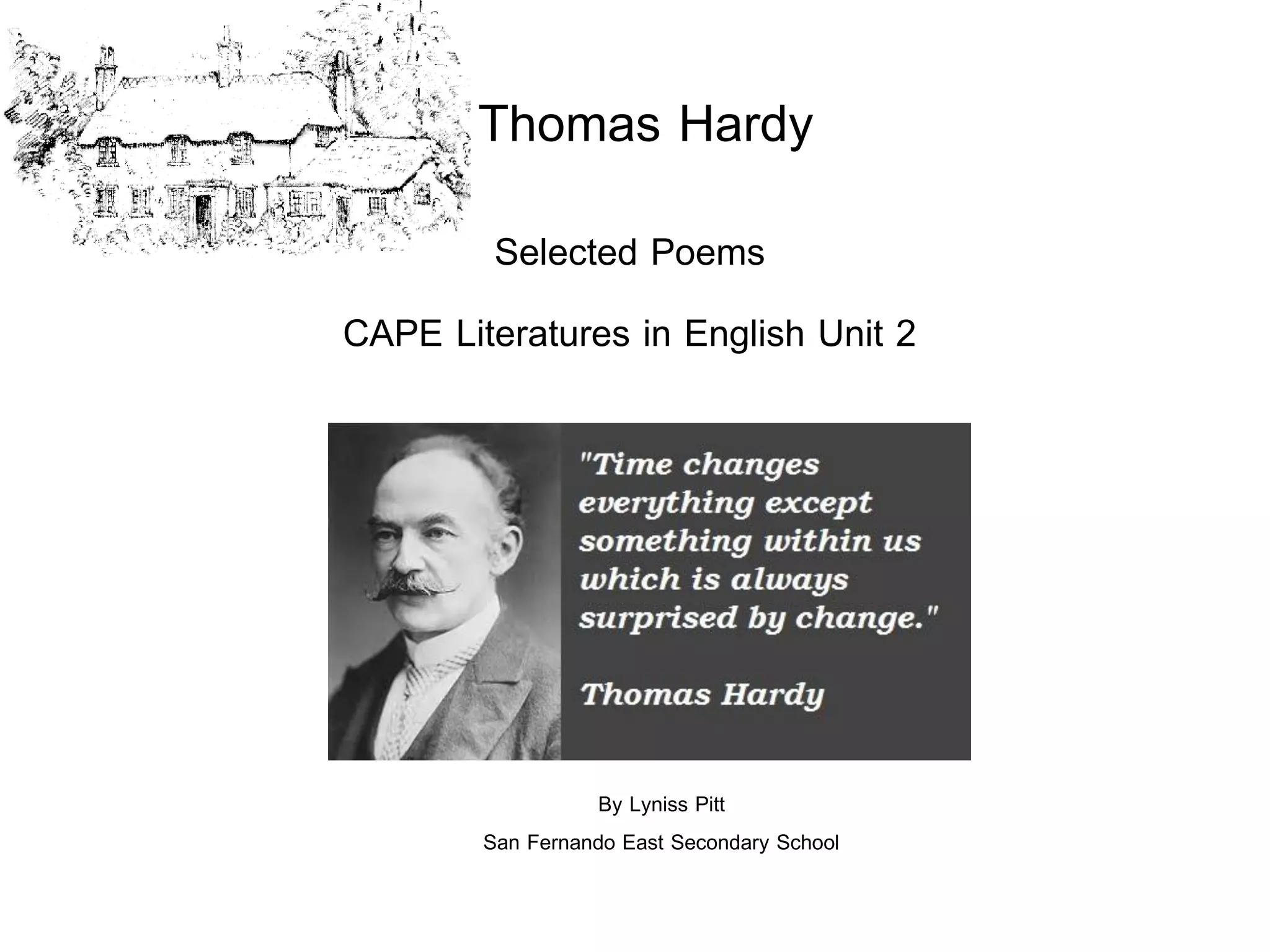 Thomas Hardy for CAPE Literatures in English version 3 | PDF | Poetry ...