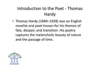 Thomas Hardy's Darkling Thrush Poetry Analysis | PPT