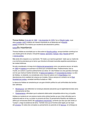 Thomas hobbes | DOCX