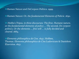 Thomas hobbes 1588 1679 | PPTX