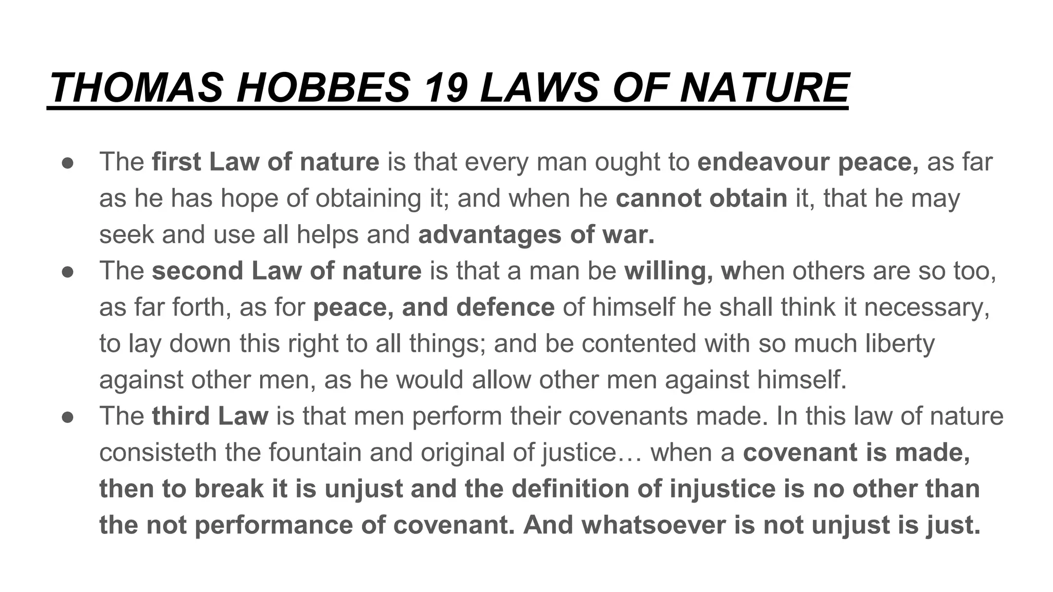 Thomas hobbes and his theory of law. | PPT