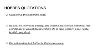 Thomas hobbes and his theory of law. | PPTX