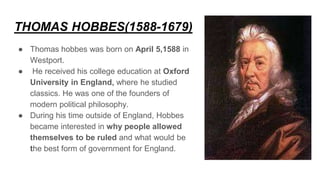 Thomas hobbes and his theory of law. | PPTX