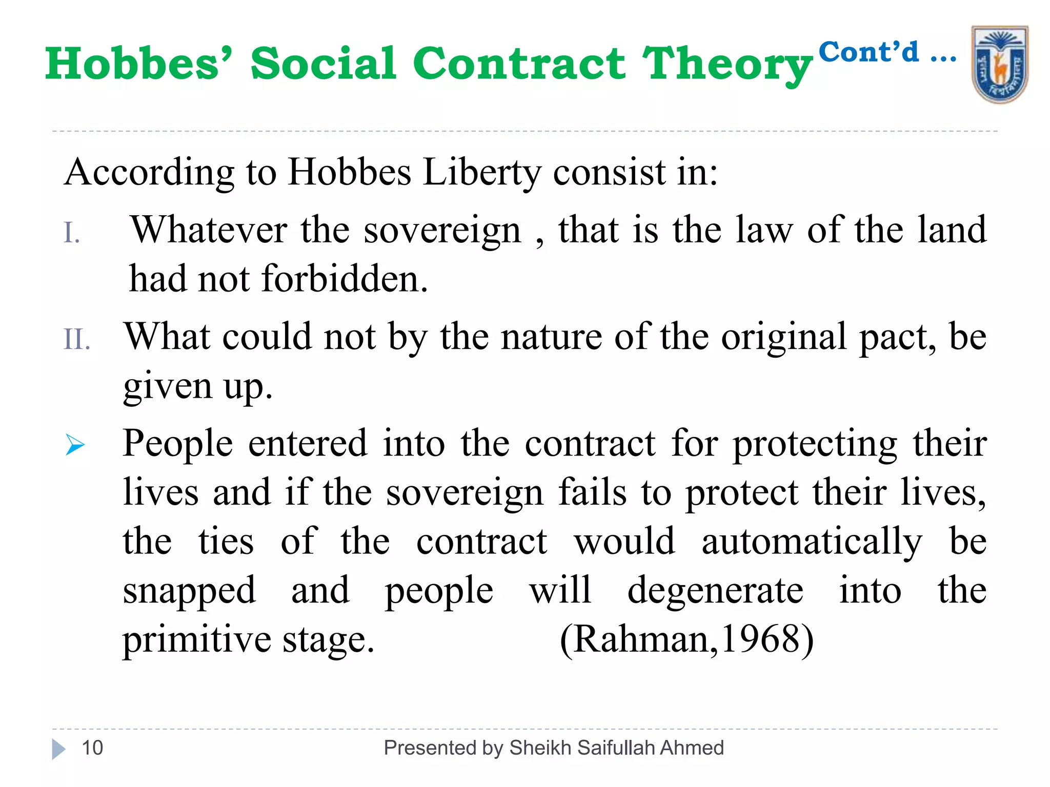 Thomas Hobbes and The Social Contract | PPTX