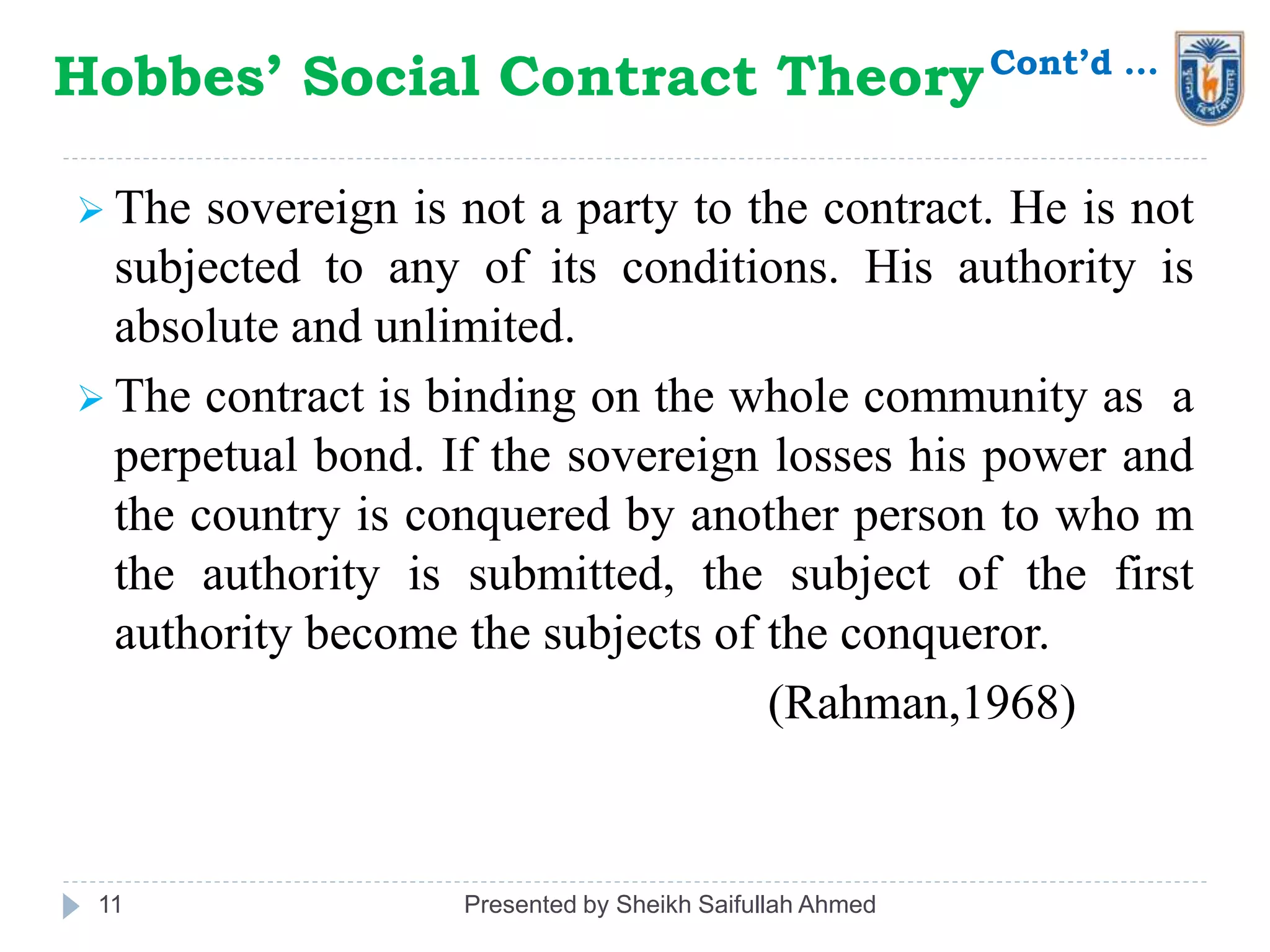 Thomas Hobbes and The Social Contract | PPTX