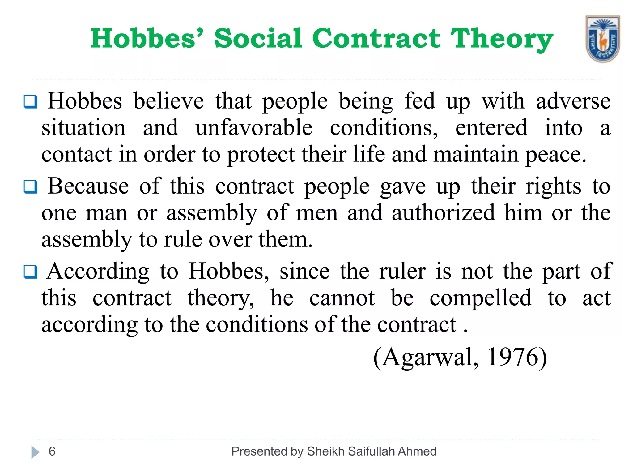 Thomas Hobbes and The Social Contract | PPTX