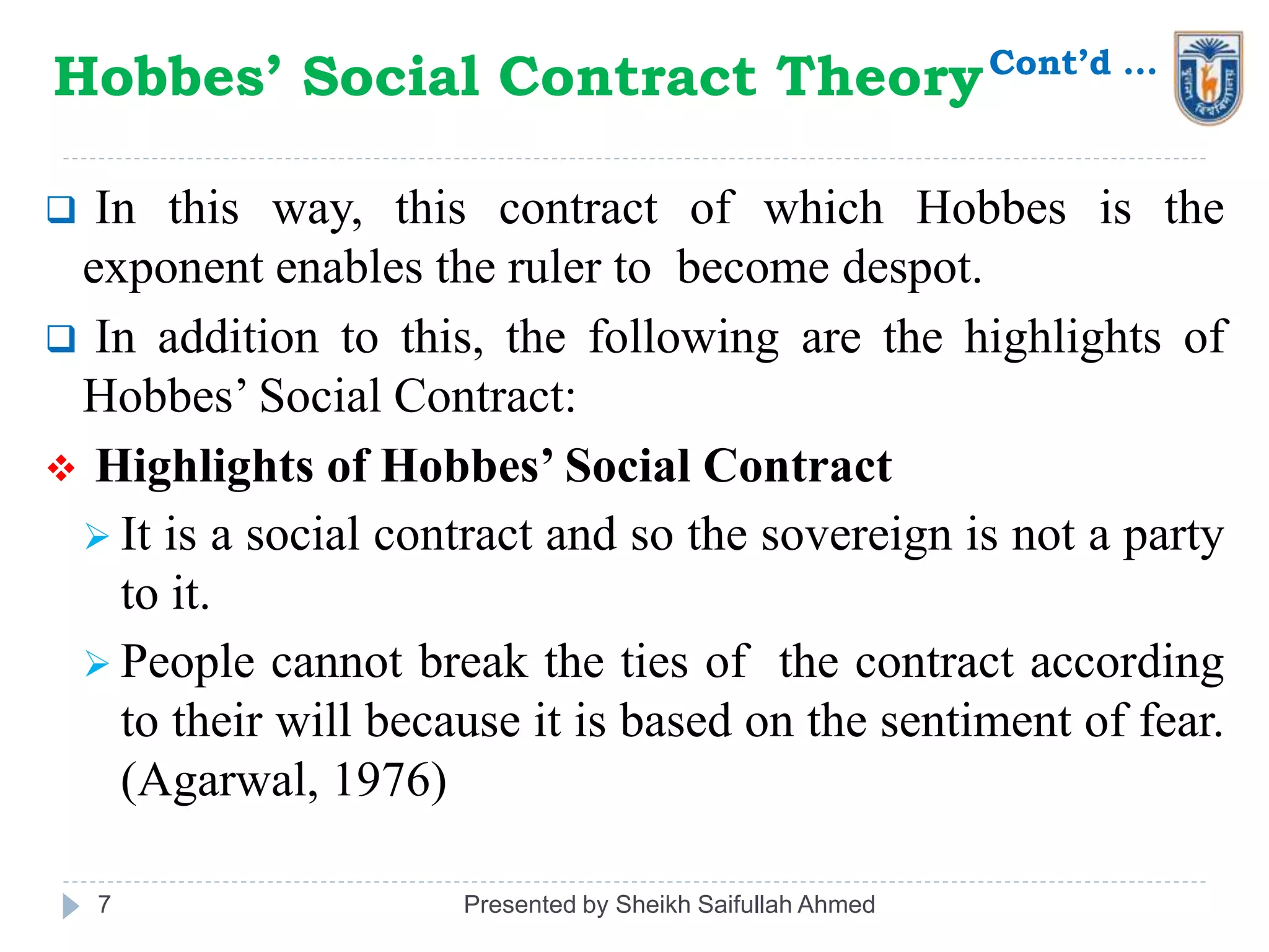 Thomas Hobbes and The Social Contract | PPTX