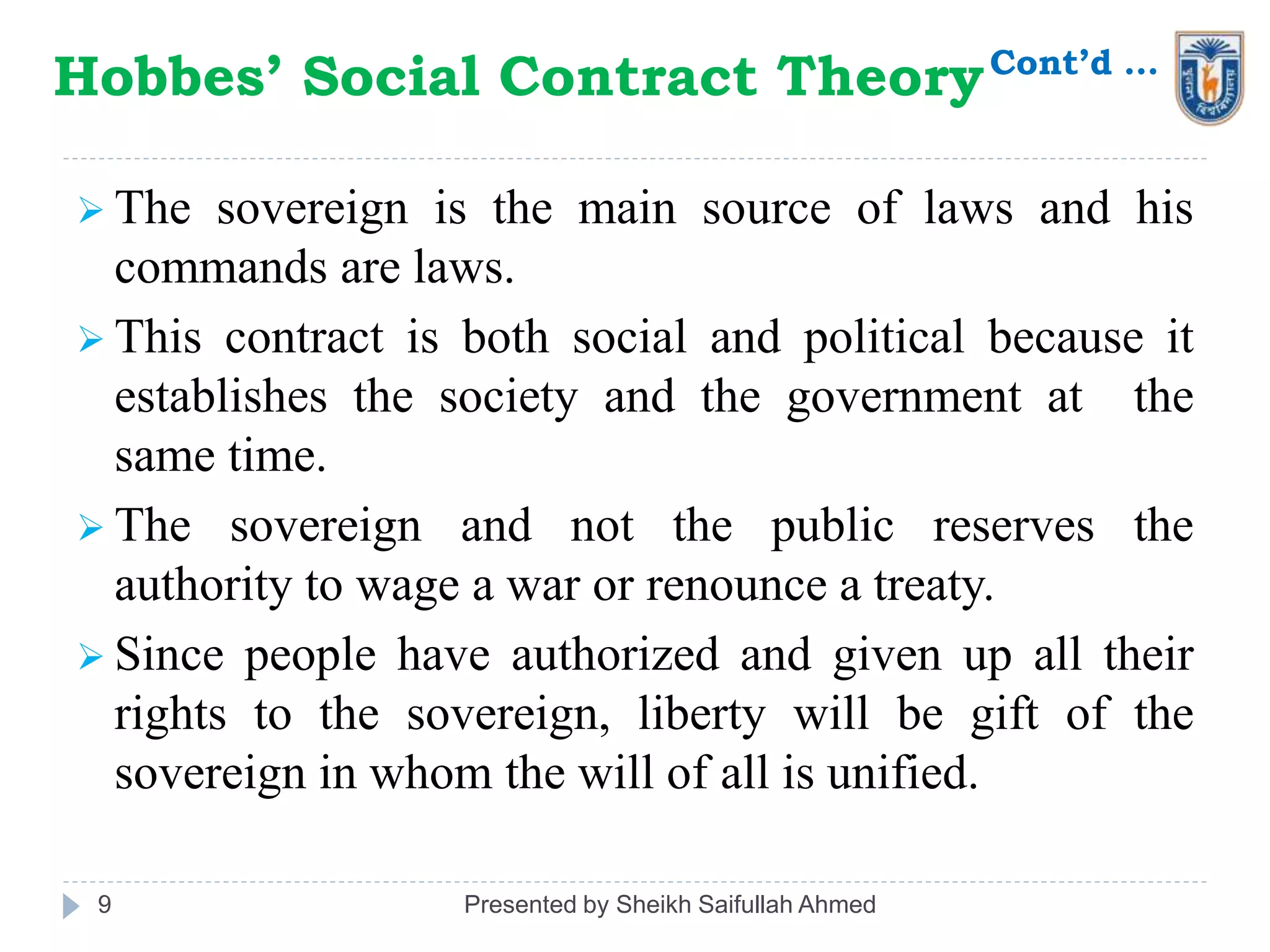 Thomas Hobbes and The Social Contract | PPTX