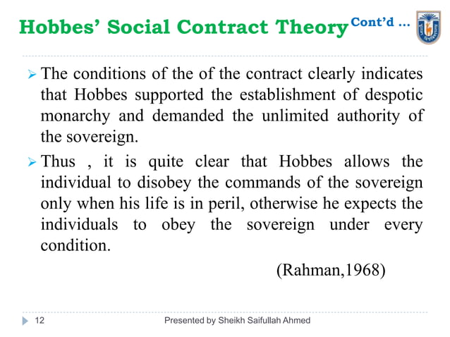 Thomas Hobbes and The Social Contract | PPTX