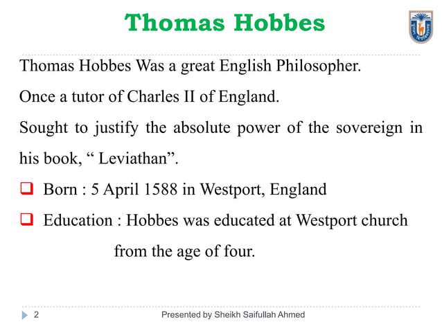 Thomas Hobbes and The Social Contract | PPTX