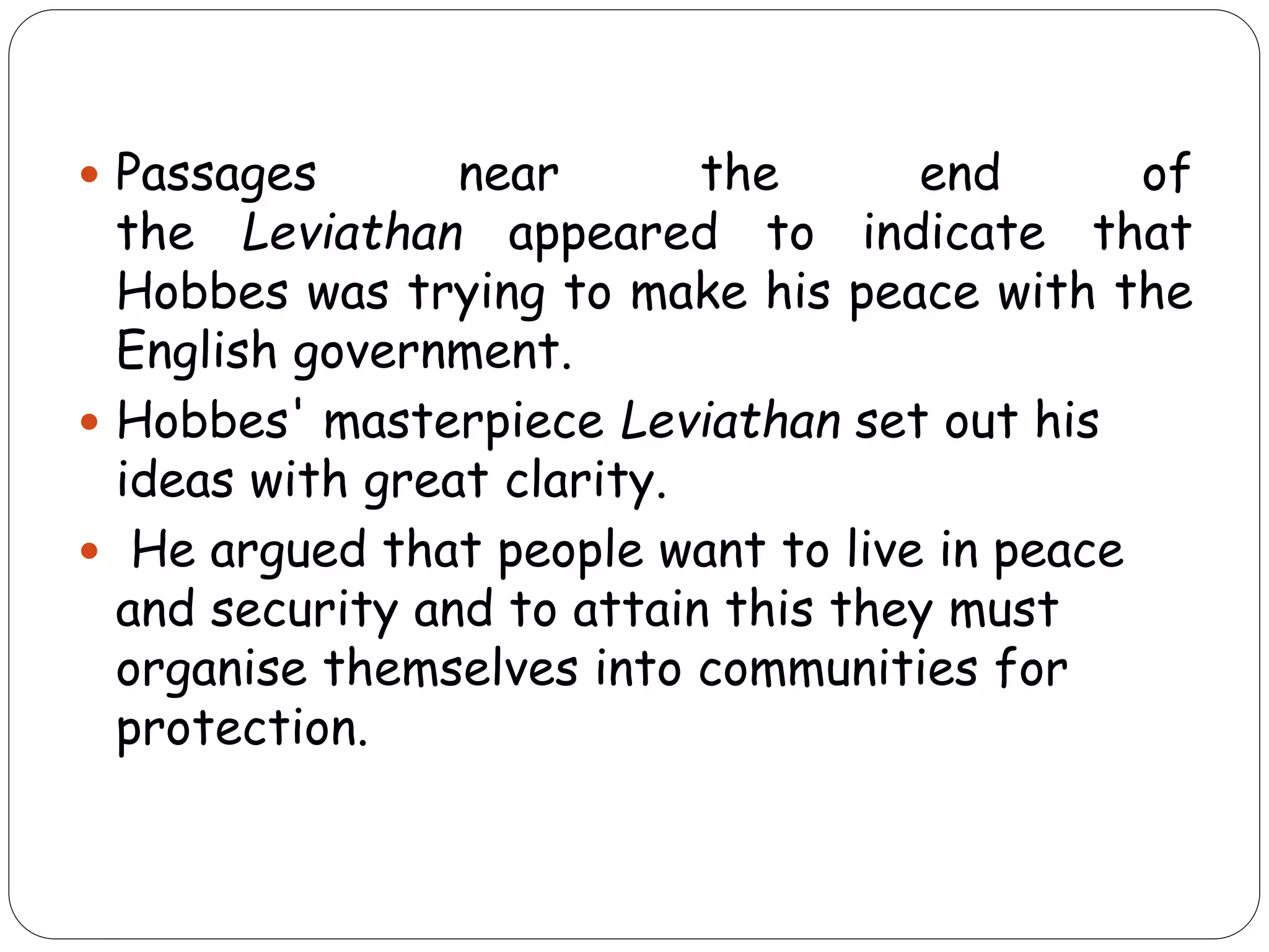 Thomas hobbes ppt | PPTX