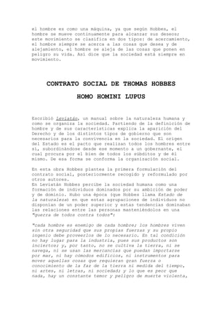 Thomas Hobbes Y Su Contrato Social | DOC