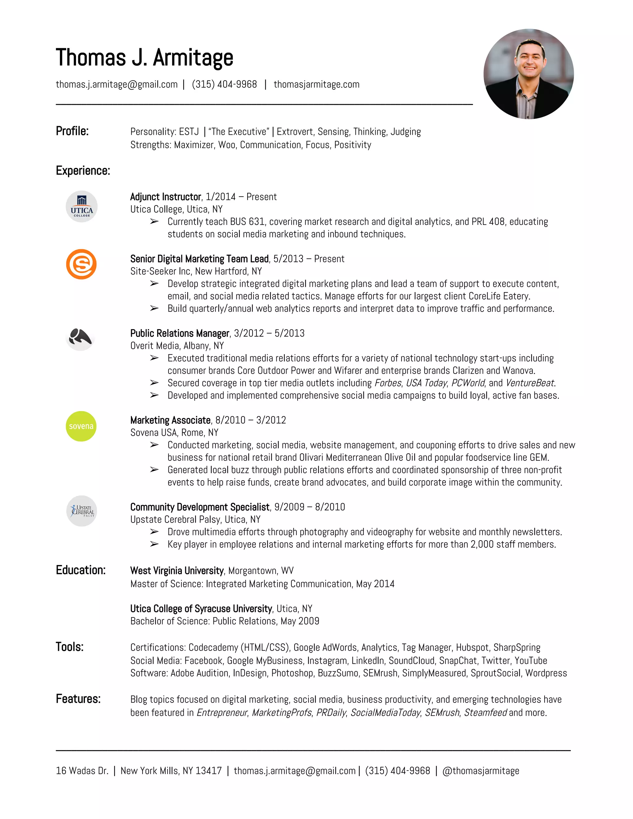 Thomas J. Armitage - Resume | PDF