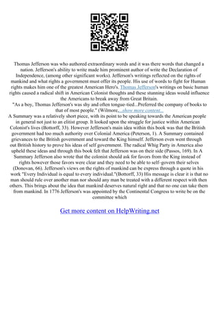 Thomas Jefferson Essays | PDF