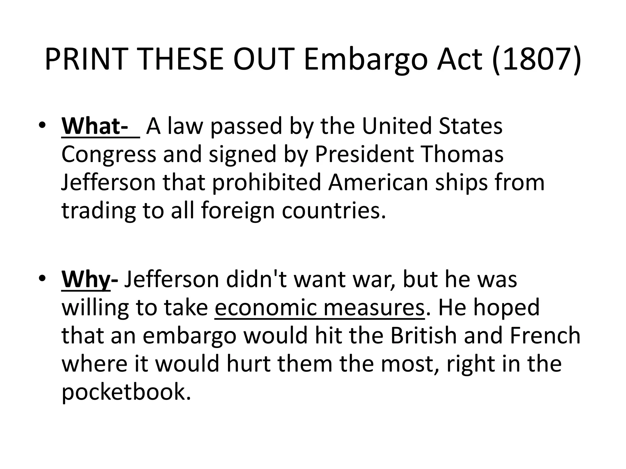 Thomas jefferson's foreign policy | PPTX