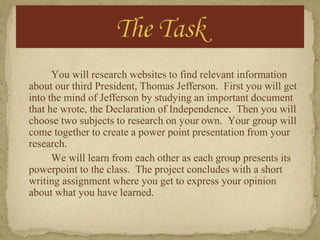 Thomas jefferson webquest | PPTX