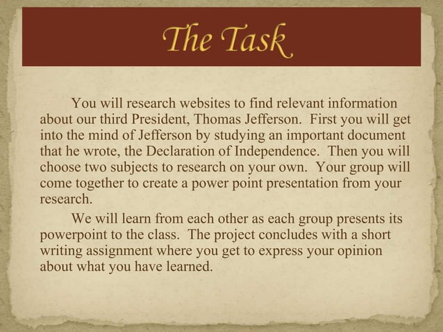 Thomas jefferson webquest | PPTX
