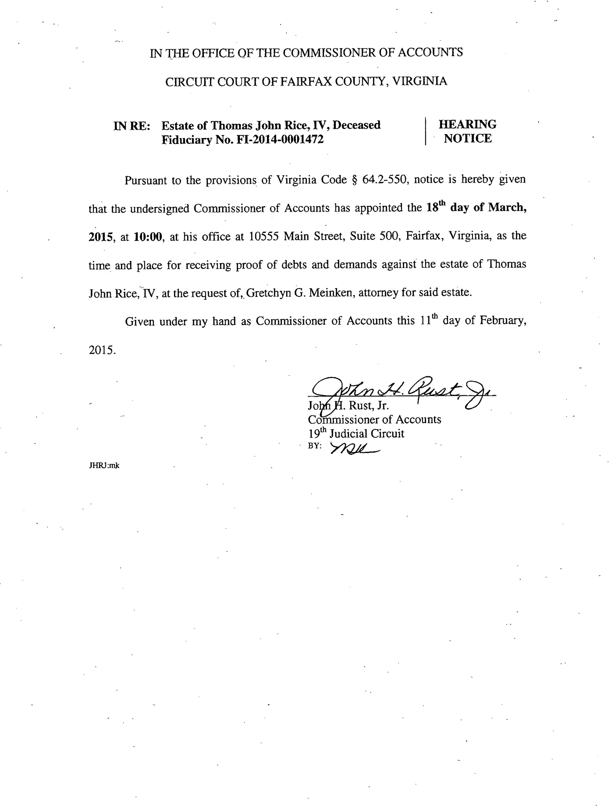 Thomas John Rice, IV | PDF