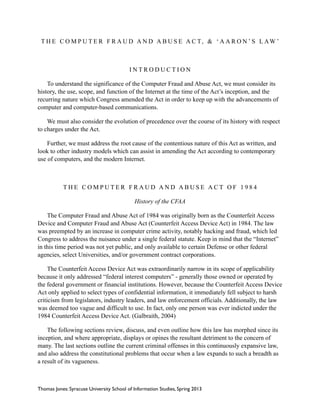 The CFAA and Aarons Law | PDF