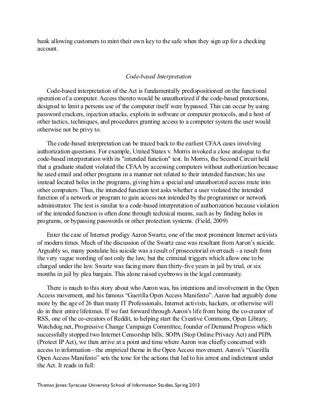 The CFAA and Aarons Law