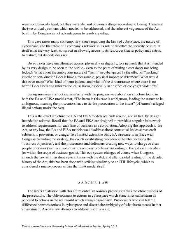 The CFAA and Aarons Law