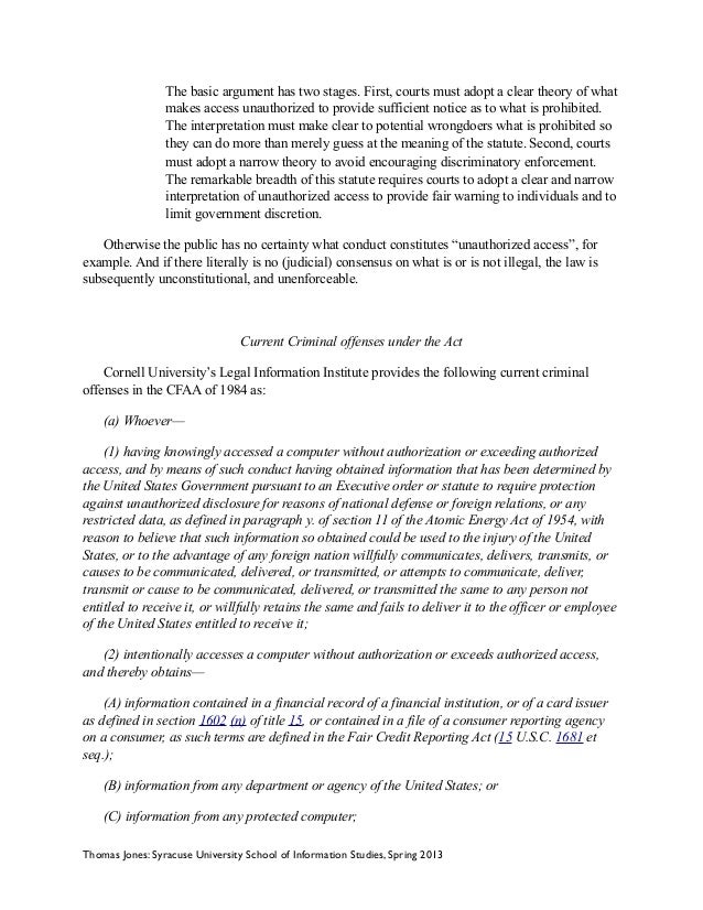 The CFAA and Aarons Law