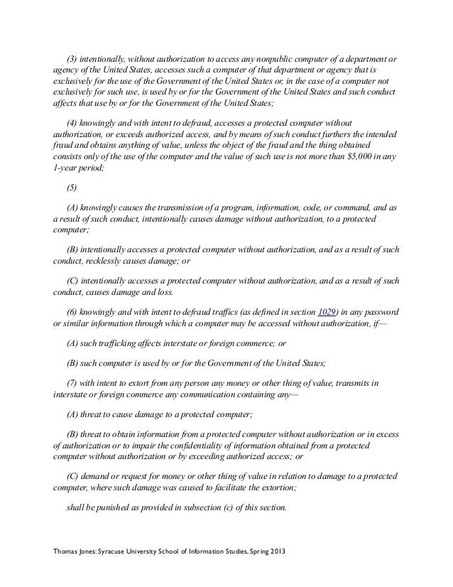 The CFAA and Aarons Law