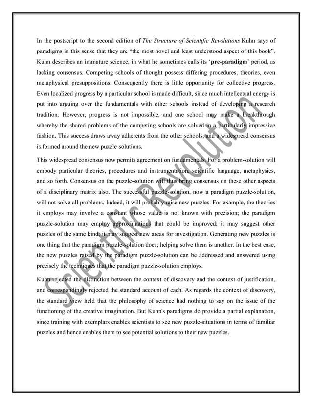 Thomas kuhn and paradigm shift | DOCX | Physics | Science