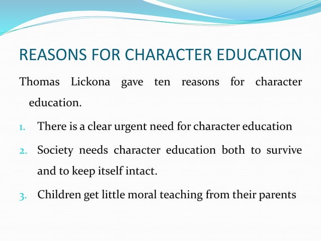 Thomas lickona’s character education theory | PPTX | Education