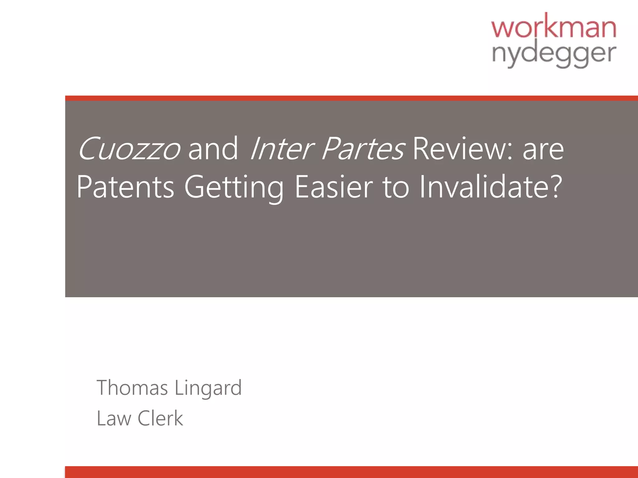 Cuozzo and Inter Partes Review | PPT