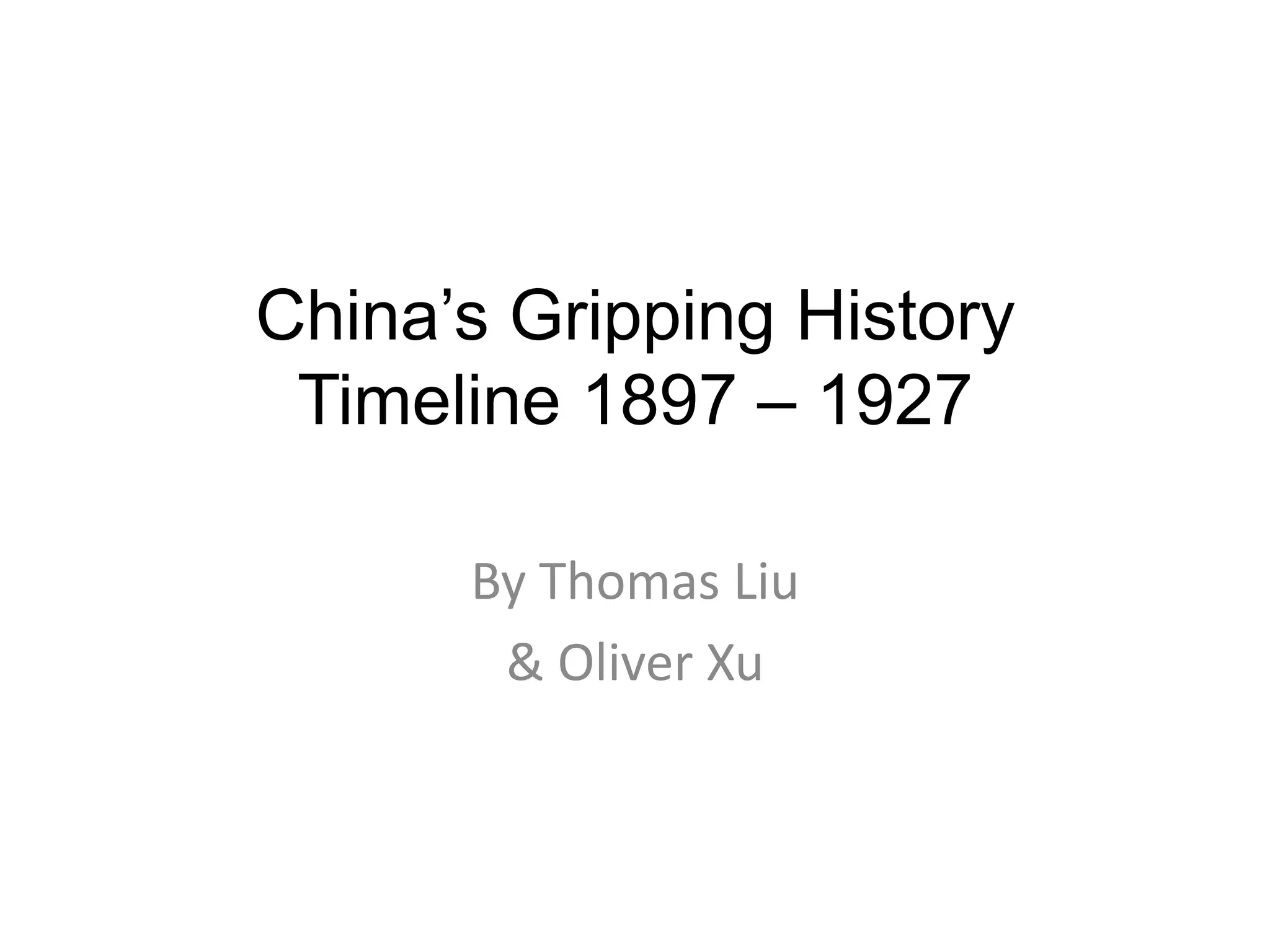 China History TImeline | PPT