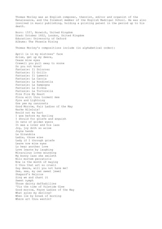 Thomas morley[1] | PDF