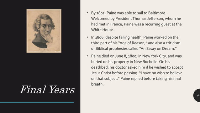 Thomas Paine Biography | PPT