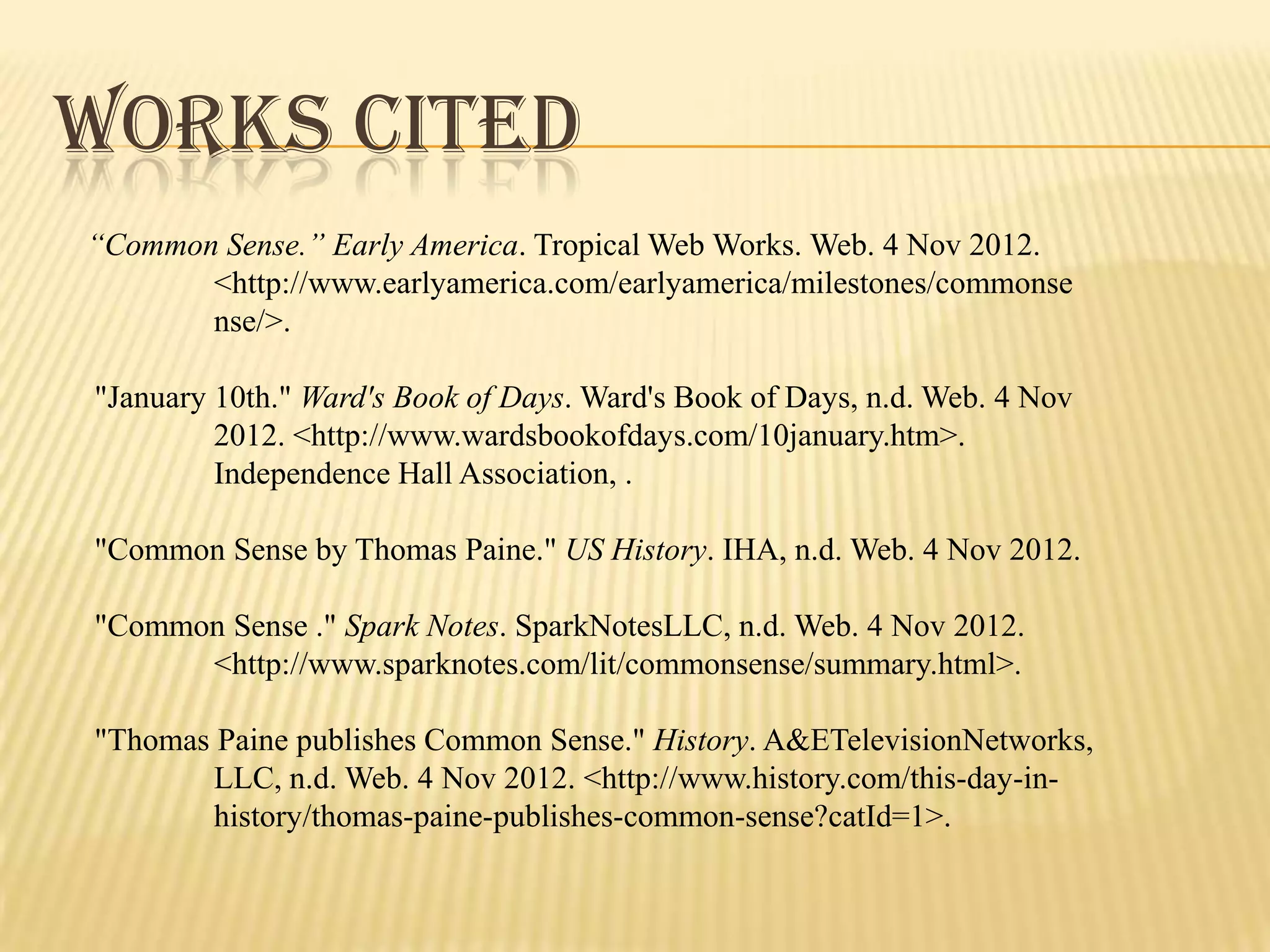 Thomas paine’s common sense and the american revolution | PPTX