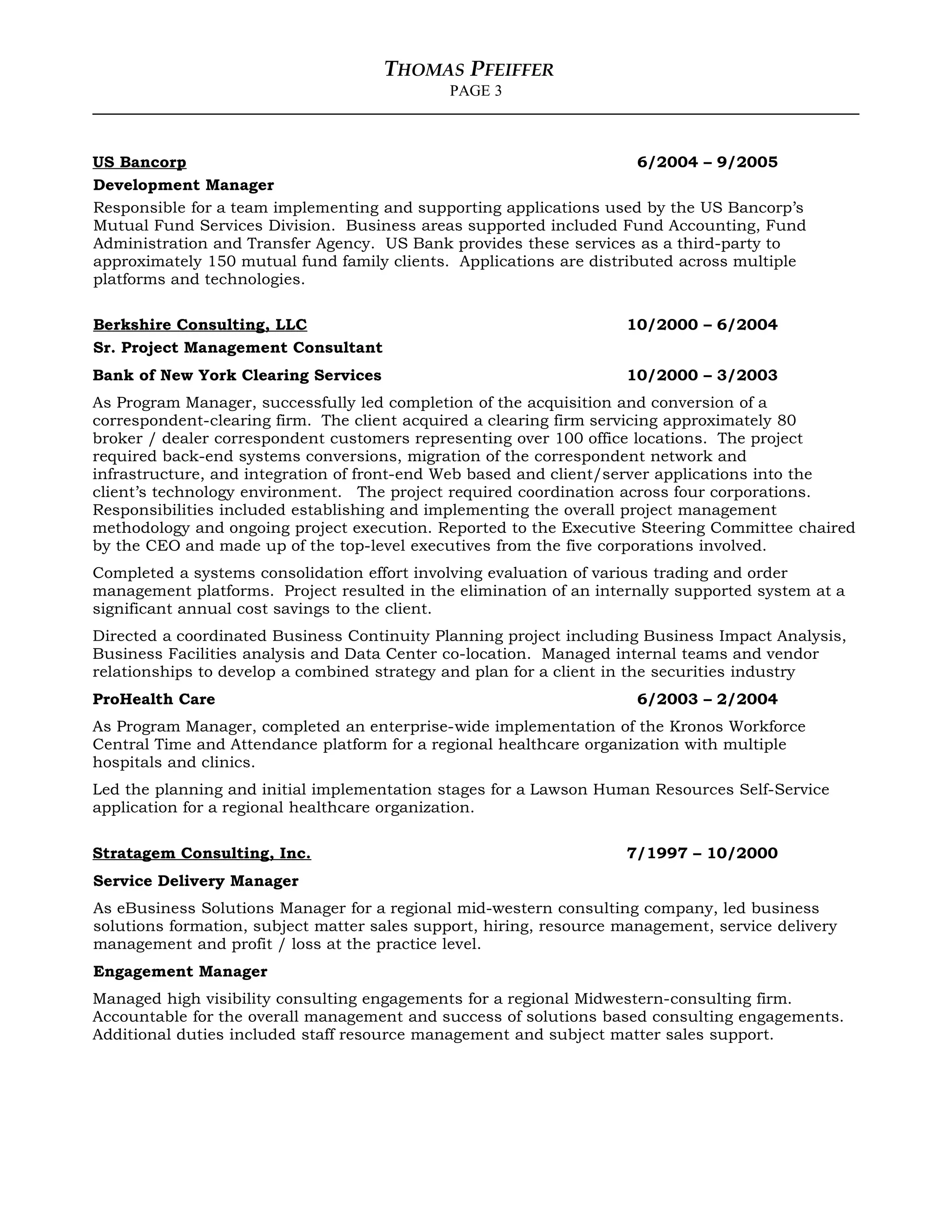 Thomas pfeiffer resume 2016 | DOC | Computing | Technology & Computing