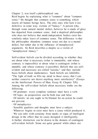 Thomas Reid The Scottish School of Common Sense RealismReid r | PDF