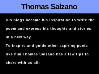 Thomas Salzano - How to Write a Poem | PPT