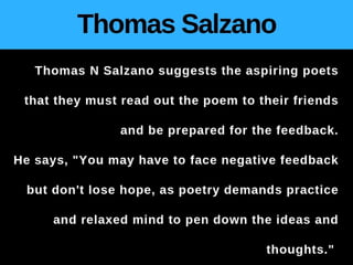 Thomas Salzano - How to Write a Poem | PPT