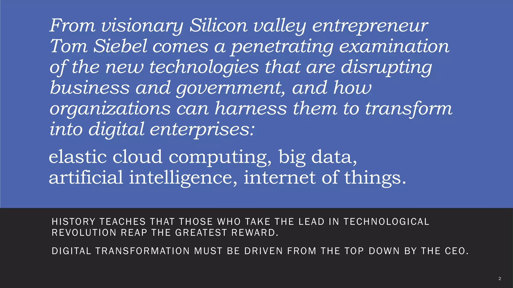 Thomas Siebel Digital Transformation Book Summary Pietro Stopponi Pdf