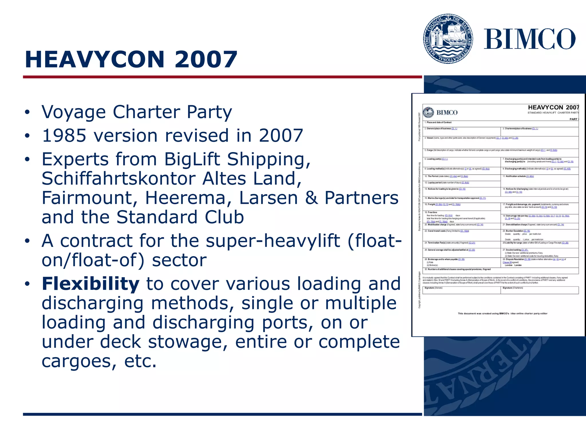 PowerLogistics Asia 2013- " Contracts for Heavy Lift Shipping and ...